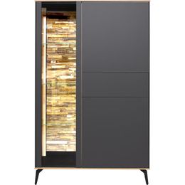 M&auml;usbacher Highboard Faro Highboard B 101 cm, inkl. Beleuchtung, Push to open, Metallf&uuml;&szlig;e grau B/H/T: 101cm x 160cm x 42cm, 1 Stk., 3 Stk.