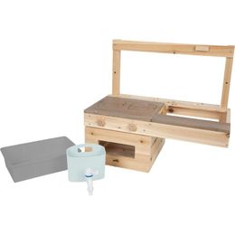 Small Foot Outdoor-Spielk&uuml;che &raquo;Matschk&uuml;che zum H&auml;ngen&laquo; braun Holz, Kunststoff Einheitsgr&ouml;&szlig;e