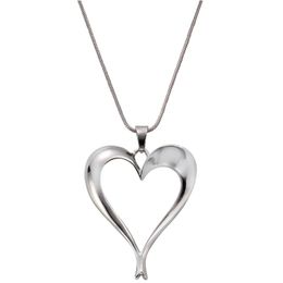 Firetti Damen Lange Kette &raquo;Herz&laquo; grau Metall, L: 100