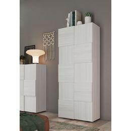 Home Affaire Garderobenschrank &raquo;Dama Breite 78, H&ouml;he 187 cm, Front 3D-Optik,&laquo; Kleiderstange, 2 Einlegeb&ouml;den, viel Stauraum grau Eucalipto, B/H/T: 78cm