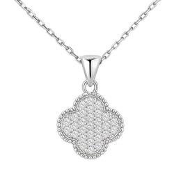 Firetti Damen Kette mit Anh&auml;nger &raquo;Schmuck Geschenk Silber 925 Halsschmuck Halskette Kleeblatt&laquo; mit Zirkonia (synth.) Silber 925 (Sterlingsilber), L: 