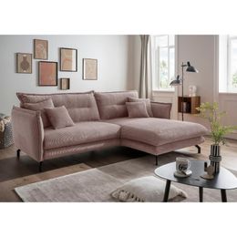 Home Affaire Ecksofa &raquo;Lazio modern und bequem, schmale Armlehnen, tolle Detailverarbeitung&laquo; zwei verschiedene Fu&szlig;farben w&auml;hlbar rosa 93% Polyester, 7%
