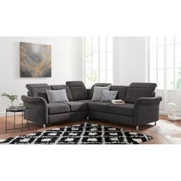 Sit & More sit&more Ecksofa &raquo;Darwin L-Form&laquo; inklusive Federkern, wahlweise mit Kopfteilverstellung, Schlaffunktion grau B/H/T: 249cm x 229cm, Luxus-Microfaser 