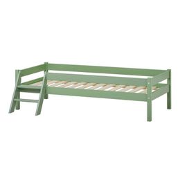 Home Affaire Jugendbett &raquo;ECO One&laquo; Kinderbett mit Rausfallschutz und Leiter, 3 Farben/Matratze w&auml;hlbar gr&uuml;n Bett: Massive Nordische Kiefer, Matratze: 