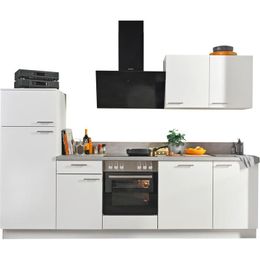 KOCHSTATION K&uuml;che &raquo;KS-Scafa, mit Soft-Close, mit h&ouml;henverstennbaren F&uuml;&szlig;en&laquo; vormontiert, wahlweise mit E-Ger&auml;ten, Stellbreite 280 cm wei&szlig; B/H/T: 280cm 