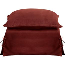Home Affaire Polsterhocker &raquo;Luise&laquo; in 2 Bezugsqualit&auml;ten rot B/H/T: 65cm x 48cm x 64cm, Webstoff Baumwollmix