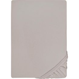 Biberna Spannbettlaken &raquo;Samy&laquo; hochwertiges Jersey-Elasthan f&uuml;r Topper geeignet grau Jersey-Elasthan, Obermaterial: 95% Baumwolle, 5% Elasthan 1 Stk., Jersey-