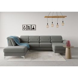 Sit & More sit&more Wohnlandschaft &raquo;Sinatra U-Form&laquo; optional mit Kopfteilverstellung und Armteilfunktion etc. grau 100% Polyester B/H/T: 326cm x 85cm x 220cm, 