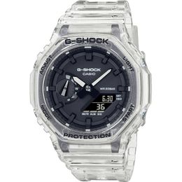 Casio G-Shock Herren Casio G-SHOCK Chronograph Quarzuhr, Armbanduhr,Herrenuhr,digital,bis 20bar wasserd.Resinarmband transparent Einheitsgr&ouml;&szlig;e