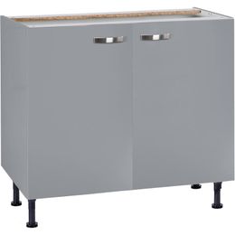 KOCHSTATION Unterschrank &raquo;KS-Cara&laquo; Breite 90 cm grau basaltgrau, B/H/T: 90cm x 87cm x 58,4cm, T&uuml;ren: 2 Stk.