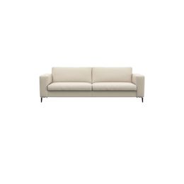 FLEXLUX 3-Sitzer &raquo;Fiore, super Sitzkomfort durch Kaltschaum im Sitz&laquo; breite Armlehnen, F&uuml;&szlig;e Alu+schwarz wei&szlig; 100% Echteder B/H/T: 229cm x 85cm x 92cm,