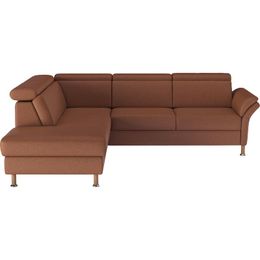 OTTO home Ecksofa &raquo;Calypso L-Form&laquo; mit Relaxfunktion motorisch im Sofa 2,5- Sitzer braun 100% Polyester B/H/T: 259cm x 85cm x 227cm, Luxus-Microfaser 