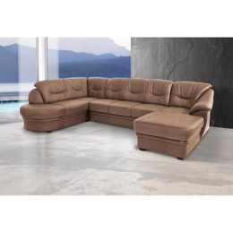 Sit & More sit&more Wohnlandschaft &raquo;Savoni U-Form&laquo; wahlweise mit Schlaffunktion braun NaturLEDER (echtes Rindsleder) in Sitz und R&uuml;cken. Korpus in passendem 
