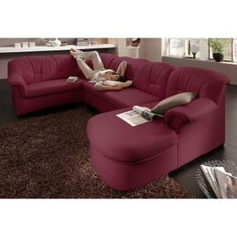 DOMO collection Wohnlandschaft &raquo;Papenburg, zeitlose R&uuml;ckensteppung, elegante Formensprache, U-Form&laquo; in gro&szlig;er Farbvielfalt, wahlweise mit Bettfunktion