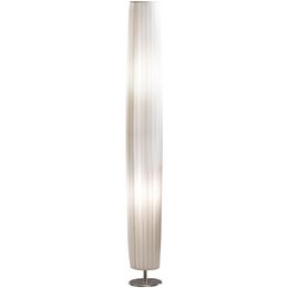 Salesfever Stehlampe &raquo;Oliver&laquo; E27 1 Stk. Plissee Lampenschirm, verchromtes Metall wei&szlig; 2, &Oslash; 14cm H: 120cm, 1 Stk.