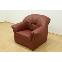 DOMO collection Sessel &raquo;Papenburg zeitlose R&uuml;ckensteppung, elegante Armlehne&laquo; in gro&szlig;er Farbvielfalt rot Struktur ( 90% Polyester, 10% Polyacryl);
