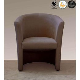 Home Affaire Cocktailsessel &raquo;Tabby&laquo; 1 Stk. tlg. Antifleck-Beschichtung braun 100% Polyester Polyester, B/H/T: 70cm x 76cm x 62cm
