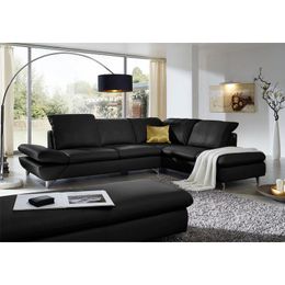 W.Schillig Ecksofa &raquo;Taoo, elegant und zeitlos, bequem, L-Form, Breite 296cm&laquo; mit Sitziefenverstellung & Kopfteilverstellung schwarz Longlife Xtra-