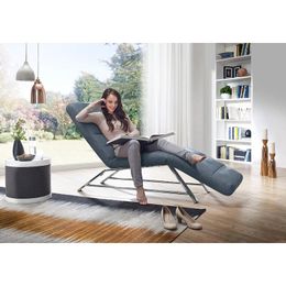 W.Schillig Relaxliege &raquo;daily dreams bequem und elegant, B/T 75/170cm&laquo; Funktionsliege wahlweise mit Motor, Gestell Chrom, Breite 75 cm blau Longlife 