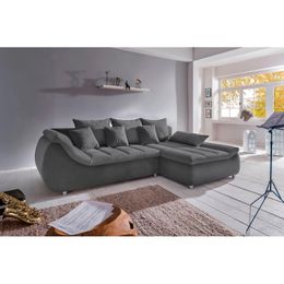 Home Affaire Ecksofa &raquo;Imola, bequem, aktuelle Steppung im Sitz, L-Form, Breite 270cm&laquo; wahlweise mit Bettfunktion grau Microfaser PRIMABELLE (100% 