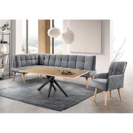 exxpo - sofa fashion Eckbank &raquo;Latte&laquo; moderne Sitz- und R&uuml;ckensteppung, bequem und elegant, hoher Holzfu&szlig; 100% PES B/H/T: 234cm x 95cm x 156cm, 
