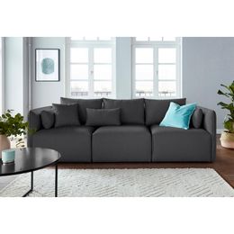 OTTO home 3-Sitzer &raquo;N&ouml;re&laquo; 3 Teile, in vielen Bezugsqualit&auml;ten und Farben s. auch "N&ouml;re" grau Samtoptik (100% Polyester);Struktur (100% Polypropylene);