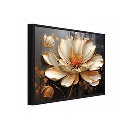 WALLARENA Bild mit Rahmen Blumen in Golden | Gr.: 60 x 40 cm