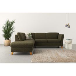 Home Affaire Ecksofa &raquo;Trelleborg L-Form&laquo; Federkern-Polsterung, wahlweise mit Schlaffunktion und Stauraum gr&uuml;n 100% Polyester B/H/T: 252cm x 86cm x 