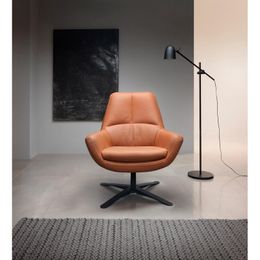 BETYPE Drehsessel &raquo;Be Organic Standard Back, Loungesessel&laquo; in elegantem Design mit Drehfunktion braun 100% Echtleder Leder PALLINO, Drehfunktion, B/H/