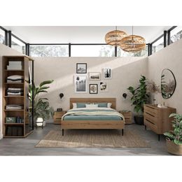 Kinderbett &raquo;Bett 120 bzw. 140 bzw. 160 / 200&laquo; 1 Stk. tlg. braun Liegefl&auml;che L&auml;nge B: 200cm x 140cm, H&ouml;he Bett: 90cm H&ouml;he Fu&szlig;teil: 20cm