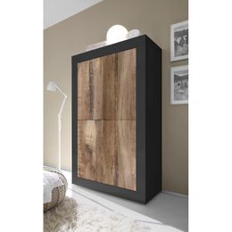 Home Affaire Highboard &raquo;Basic H&ouml;he 162 cm, Breite 102 cm, Kommode 4 T&uuml;ren, Hochkommode&laquo; Metallgriff, moderne Rahmenoptik, viel Stauraum, Farbauswahl 