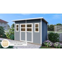 Konifera Gartenhaus &raquo;Felix 4&laquo; Inklusive Fu&szlig;boden grau Massivholz Fu&szlig;boden im Gartenhaus, ohne Dacheindeckung
