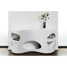 Salesfever Sideboard &raquo;Slough - Designer Kommode f&uuml;r Stauraum und Stil&laquo; Kommode, Made in Germany, Anrichte in moderner Form, Breite 150 cm wei&szlig; MDF B/H