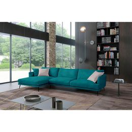 Egoitaliano Ecksofa &raquo;Sophia, Designsofa mit extrakomfortablem Sitzkomfort, Breite 274cm&laquo; mit Daunenfederung, L-Form blau B/H/T: 274cm x 77cm x 154cm, Luxus-