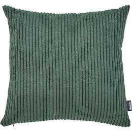 done. Dekokissen &raquo;Zoom&laquo; Kissenh&uuml;lle aus modernem Cordstoff gr&uuml;n Obermaterial: 92% Polyester, 8% Nylon B/L: 45cm x 45cm, 1 Stk.