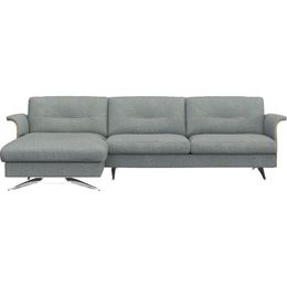 FLEXLUX Ecksofa &raquo;Glow, super bequem durch hochwertigem Sitzaufbau mit Federkern, L-Form&laquo; Modernes skandinavisches Design blau 62% Polyester/17%