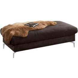 W.Schillig Polsterhocker &raquo;piedroo, Designsofa mit tollem Sitzkomfort, bequem, L-Form&laquo; F&uuml;&szlig;e in Silber matt braun Stoff S37 (100% Polyester): Luxus-