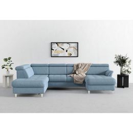 Sit & More sit&more Wohnlandschaft &raquo;Marano U-Form&laquo; inklusive Kopfteilverstellung, optional Schlaffunktion & Bettkasten blau 98% Polyester, 2% Polyamid B/H/T: 