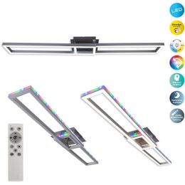 N&auml;ve n&auml;ve LED Deckenleuchte &raquo;BANTRY&laquo; 1 Stk. Farbwechsler CCT, RGB-Backlight, dimmbar, Memory, Zeitschaltuhr, Nachtlicht silber 1, &Oslash; 115cm H: 8,5cm, 1 Stk.