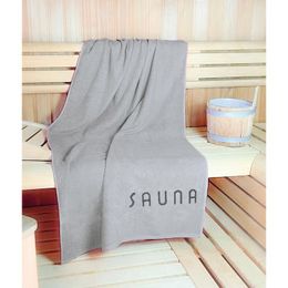 Kinzler Saunatuch &raquo;Wellness, Sauna - Gr&ouml;&szlig;e 90/200 cm&laquo; leichte Qualit&auml;t, verschiedenen Designs, auch als 2er Set grau Jacquard, Baumwolle B/L: 