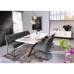 GUTMANN FACTORY Esszimmerstuhl () 1 Stk. grau Stoff B/H/T: 60cm x 88cm x 62cm, 1 Stk., Chenille uni