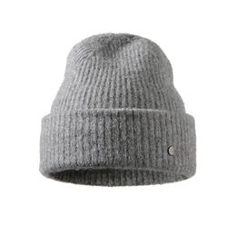 Pearlwood Unisex Pearlwood Strickm&uuml;tze &raquo;ALVA&laquo; in feinen Rippen gestrickt grau Einheitsgr&ouml;&szlig;e