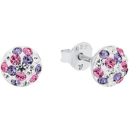 Amor Damen Paar Ohrstecker &raquo;2021194&laquo; mit Preciosa silber 6mm, Silber 925 (Sterlingsilber)