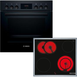 Bosch Elektro-Herd-Set &raquo;HEF113BB0&laquo; mit Teleskopauszug nachr&uuml;stbar Gleichm&auml;&szlig;ige Hei&szlig;luft auf 3 Ebenen & Br&auml;terzone f&uuml;r gro&szlig;e Br&auml;ter schwarz Bedienung 