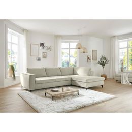 Die PlanBar Ecksofa &raquo;MP-IN24153, L-Form, Breite 289 cm&laquo; wahlweise mit Schlaffunktion und verstellbaren Kopfst&uuml;tzen beige 100% Polyester B/H/T: 289cm x