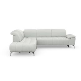 Sit & More sit&more Ecksofa &raquo;Cool L-Form&laquo; wahlweise mit Kopfteilverstellung und Vorziehsitz, motorisch grau B/H/T: 272cm x 79cm x 220cm, Chenille, Ottomane links