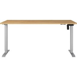 Germania Schreibtisch &raquo;Boras&laquo; Breite 120/140/160/180 cm, Metallgestell, elektrisch h&ouml;henverstellbar B/H/T: 180cm x 120cm x 80cm, Gestellfarbe Silber