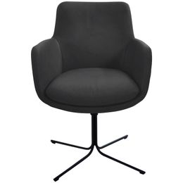 K+w Komfort & Wohnen K+W Komfort & Wohnen Esszimmerstuhl &raquo;Pego Drehstuhl&laquo; () filigranem 4-Fu&szlig;-Gestell in schwarz schwarz B/H/T: 59cm x 84cm x 65cm, Microfaser 925