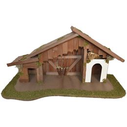 Krippe &raquo;Weihnachtsdeko&laquo; aus Holz, 70x35x33 cm, f&uuml;r Figuren bis 13 cm H&ouml;he braun Holzwerkstoff Einheitsgr&ouml;&szlig;e