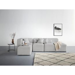 Home Affaire Ecksofa &raquo;Sundstrup L-Form&laquo; Modulserie, individuelle Zusammenstellung grau 93% Polyester, 6% Acryl, 1% Baumwolle B/H/T: 303cm x 76,5cm x 